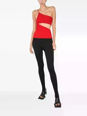 ANDREĀDAMO One-shoulder Cut-out Top - Red