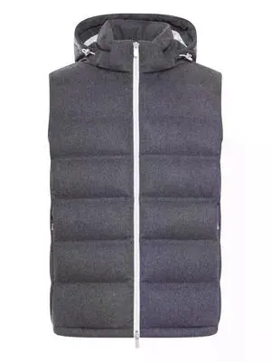 Brunello Cucinelli Hooded Quilted Gilet - Grey