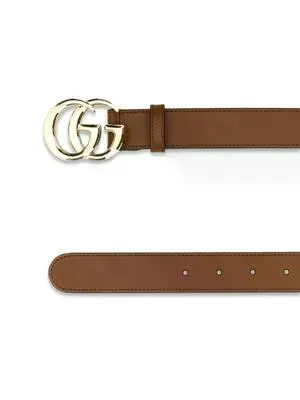 Gucci Double G-buckle Leather Belt - Brown