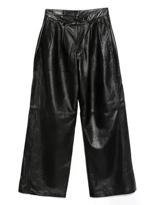 R13 Pleated Leather Trousers