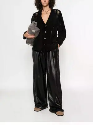 R13 Pleated Leather Trousers