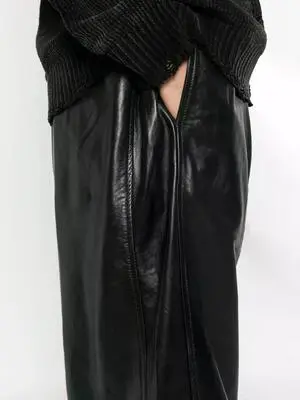 R13 Pleated Leather Trousers
