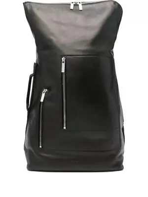 Rick Owens Cargo Zip-fastening Leather Backpack - Black