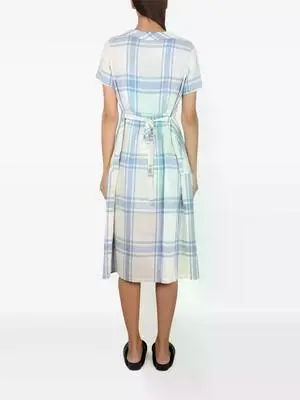 Aspesi Pleated Check Maxi Dress