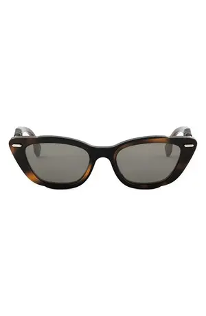Fendi Interlace Cat Eye Sunglasses - Blonde Havana /smoke