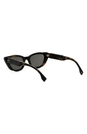 Fendi Interlace Cat Eye Sunglasses - Blonde Havana /smoke