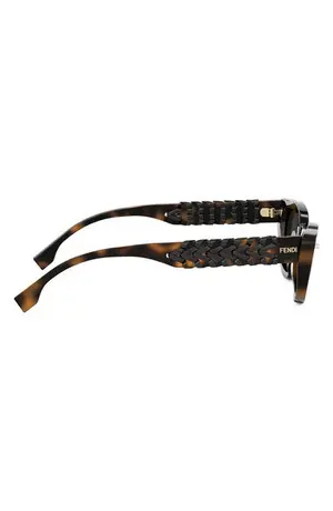 Fendi Interlace Cat Eye Sunglasses - Blonde Havana /smoke