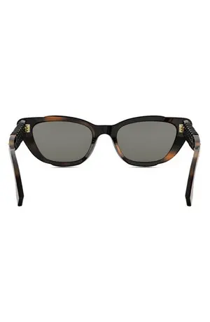 Fendi Interlace Cat Eye Sunglasses - Blonde Havana /smoke