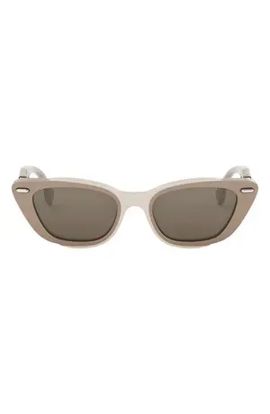 Fendi Interlace Cat Eye Sunglasses Shiny Light Brown /brown