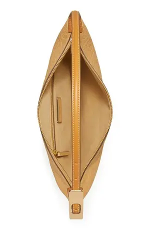 Tory Burch T-monogram Jacquard Crescent Shoulder Bag - Biscotti