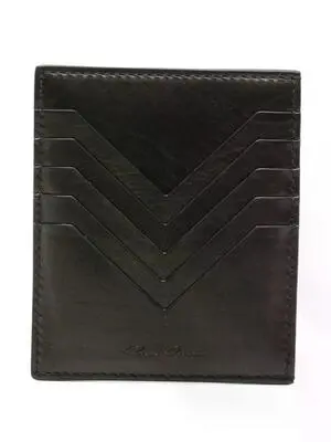 Rick Owens Chevron-detail Leather Cardholder - Black