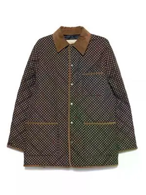 Valentino Garavani Geometric Pattern Corduroy Collar Overshirt - Blue