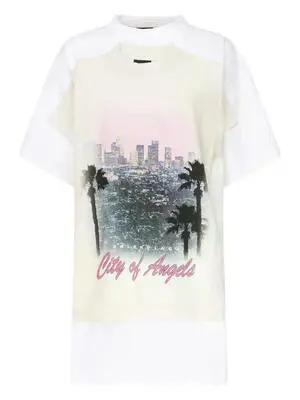 Balenciaga City-print Panelled T-shirt - White