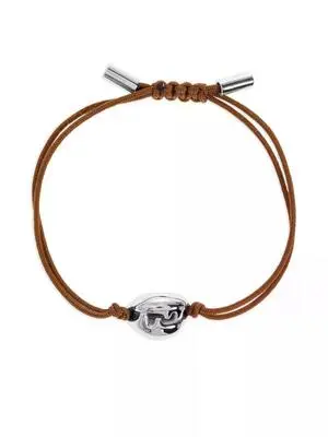 Fendi Shell-embellished Cord Bracelet - Silver
