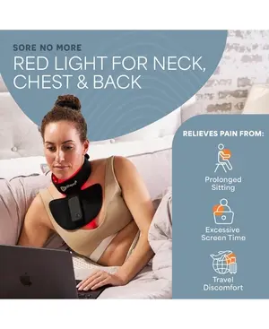 LIFEPRO Compact Red Light Therapy Device For Neck Rechargeable & Portable Near Infrared Therapy With Multiple Settings