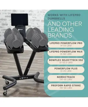 LIFEPRO Adjustable Dumbbell Stand Rack – Compatible With Powerflow Plus