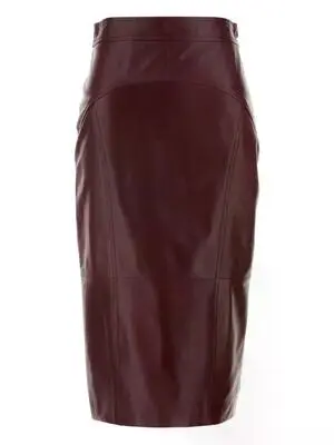 Max Mara Leather Panel Midi Skirt