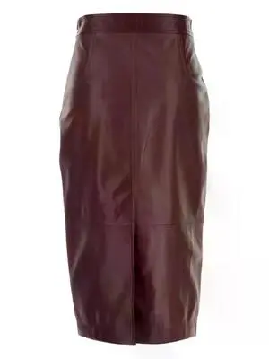 Max Mara Leather Panel Midi Skirt