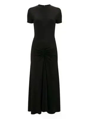 Victoria Beckham Gathered Waist Midi Dress - Black