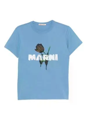 Marni Floral Print T-shirt - Blue