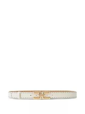 Elisabetta Franchi Contrast-stitch Leather Belt - White