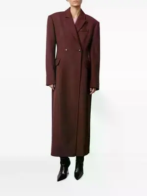 HERSKIND Padded-shoulder Double-breasted Coat