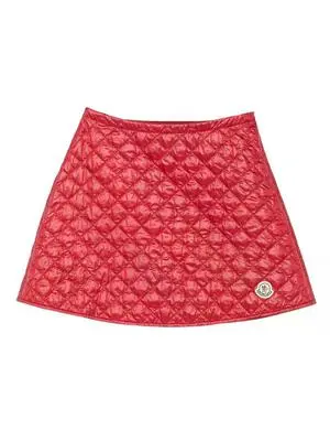 Moncler Diamond-quilted Mini A-line Skirt - Red