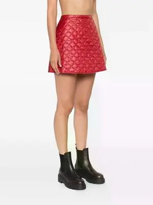 Moncler Diamond-quilted Mini A-line Skirt - Red