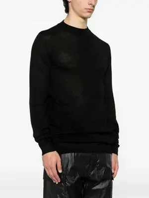 Rick Owens Long-sleeved Wool T-shirt - Black