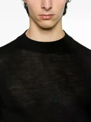 Rick Owens Long-sleeved Wool T-shirt - Black