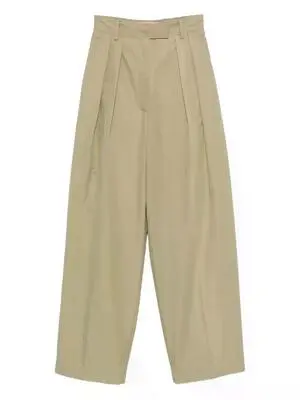 La DoubleJ Pleated Cotton Trousers