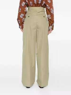 La DoubleJ Pleated Cotton Trousers