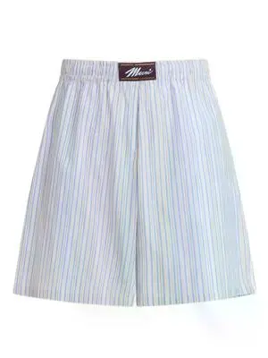 Marni Striped Elasticated-waist Swim Shorts - Blue