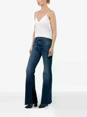 MOTHER Frayed Bell-bottom Jeans - Blue