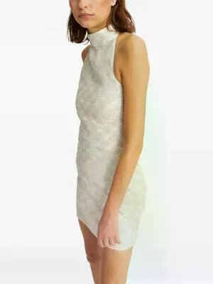 ROTATE BY BIRGER CHRISTENSEN Sequinned Halterneck Mini Dress