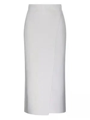 Max Mara Ribbed Wrap-effect Midi Skirt