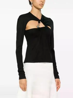 Christopher Esber Tri Crystal-stone Long-sleeve Top