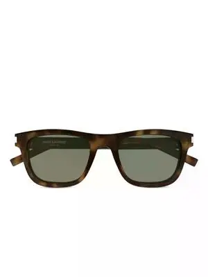 Saint Laurent Logo-engraved Sunglasses - Brown