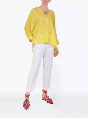 THE ROSE IBIZA V-neck Long-sleeve Blouse