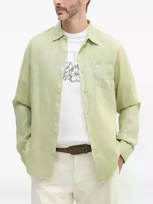 Guess Embroidered-logo Linen Shirt