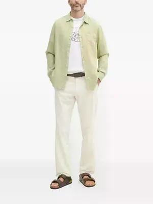 Guess Embroidered-logo Linen Shirt