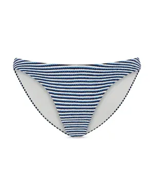 MILLY Margot Textured Stripe Bikini Bottom - Navy Multi