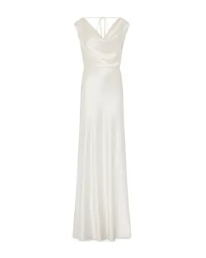 MILLY Hammered Satin Cowl Neck Gown