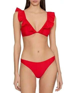 MILLY Margot Bikini Bottom Red