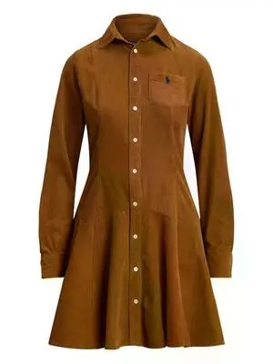 Polo Ralph Lauren Corduroy Collared Shirt Dress - Brown
