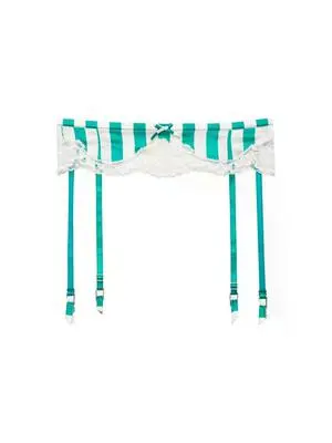 Fleur Du Mal Eve Garter Belt - Green