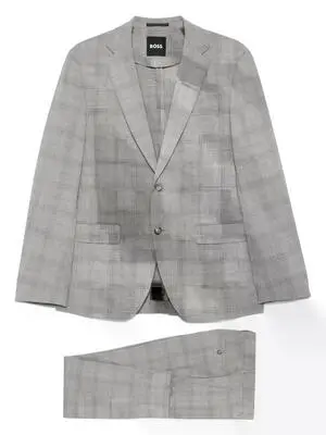BOSS Checked Suit - Grey