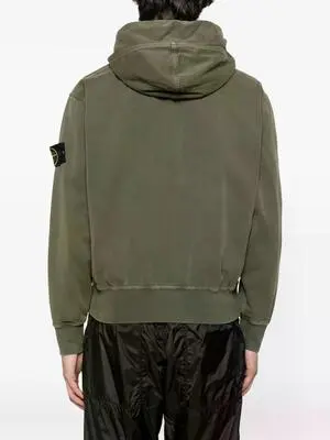 Stone Island Hooded Zip-up Sweatshirt - Green