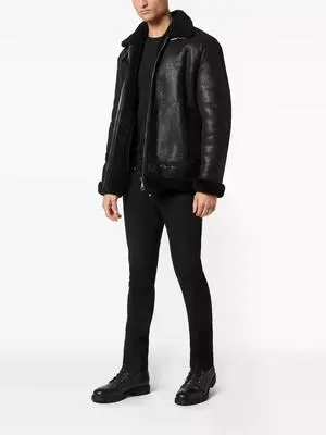 Philipp Plein Shearling Biker Jacket