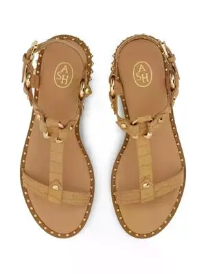 Ash Patsy Bis Studded Leather Sandals - Brown